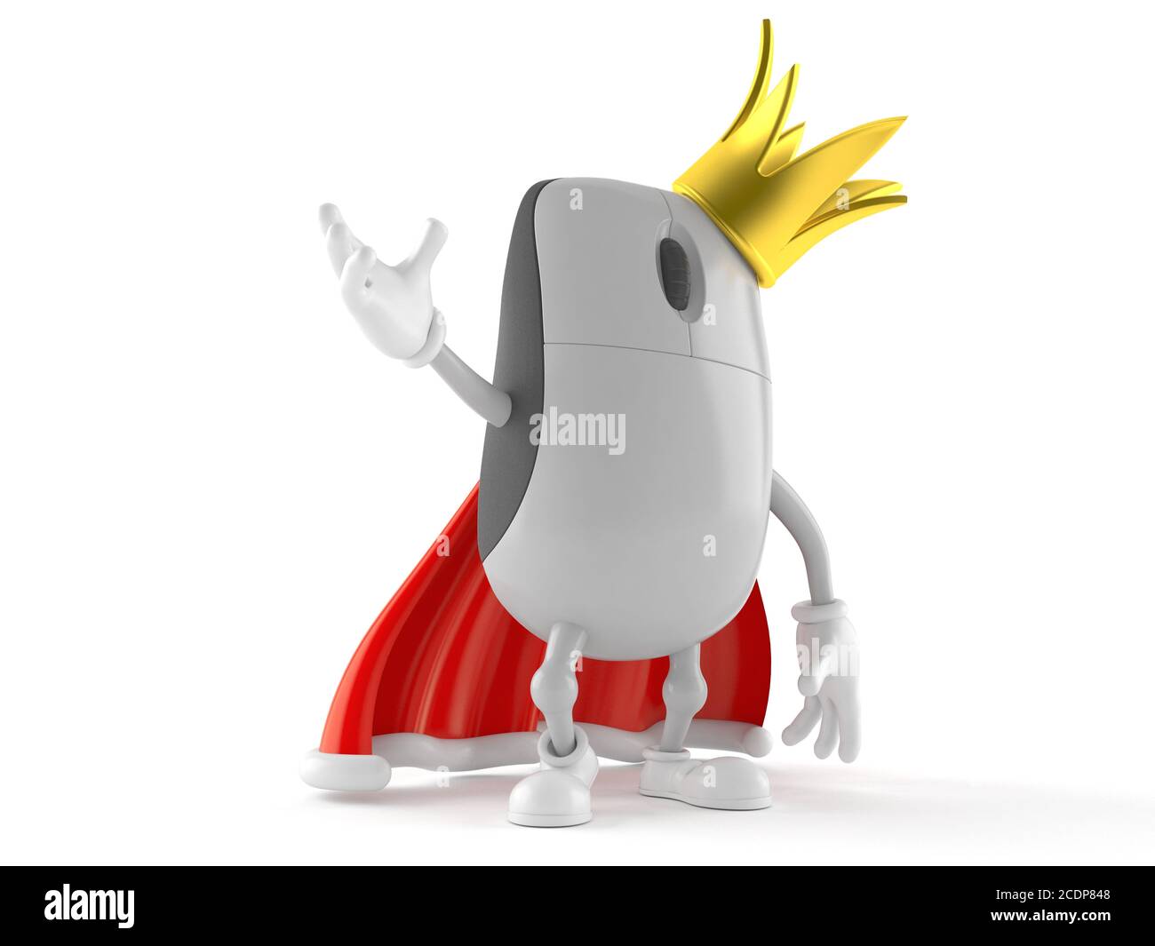 Computer mouse character with crown isolated on white background Stock ...