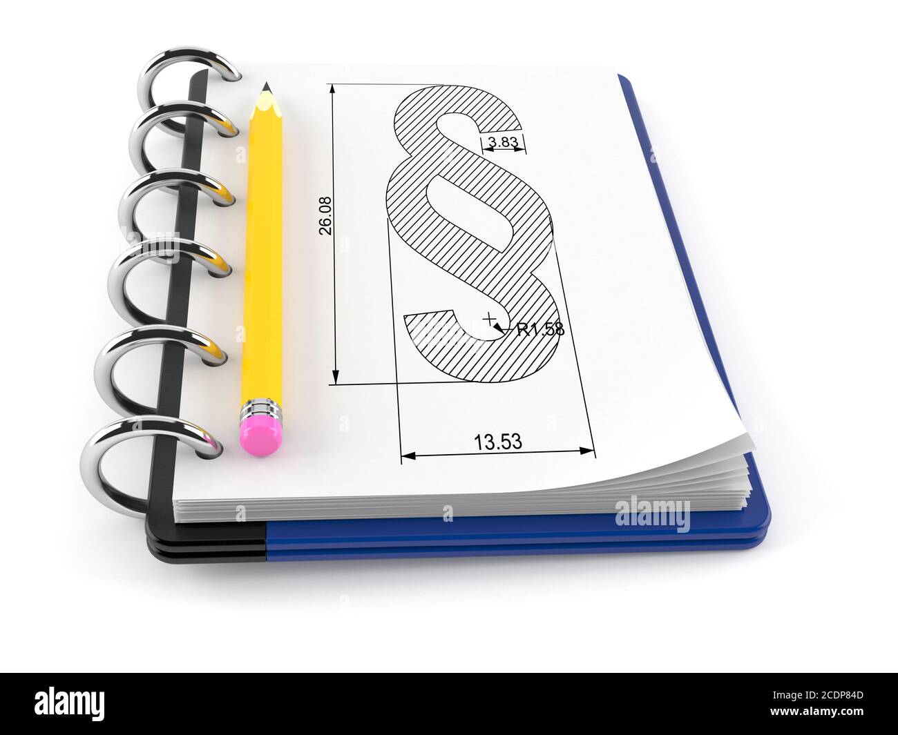 Paragraph symbol on notepad isolated on white background Stock Photo ...
