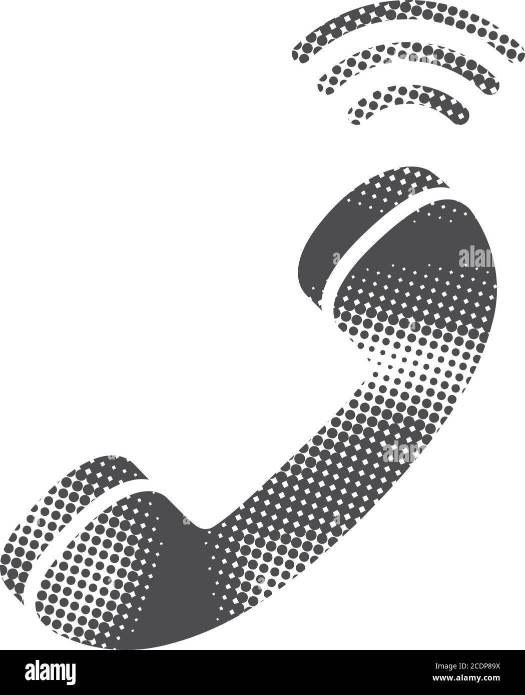 Wireless phone icon in halftone style. Black and white monochrome ...