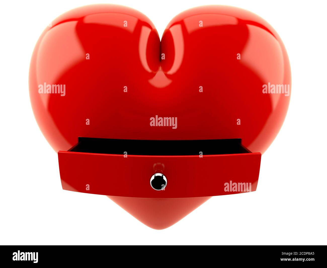Heart with drawer isolated on white background Stock Photo - Alamy
