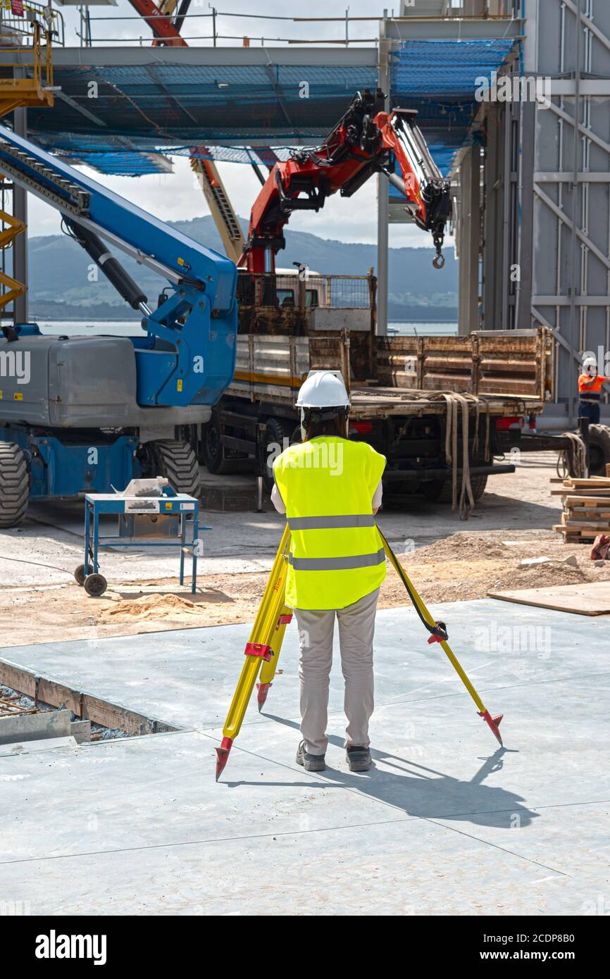 Woman construction survey hi-res stock photography and images - Alamy