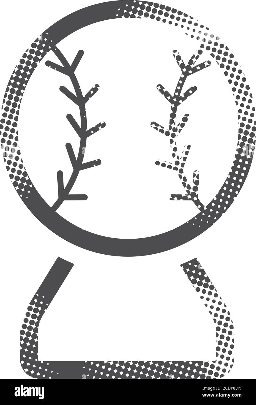 Baseball trophy icon in halftone style. Black and white monochrome ...