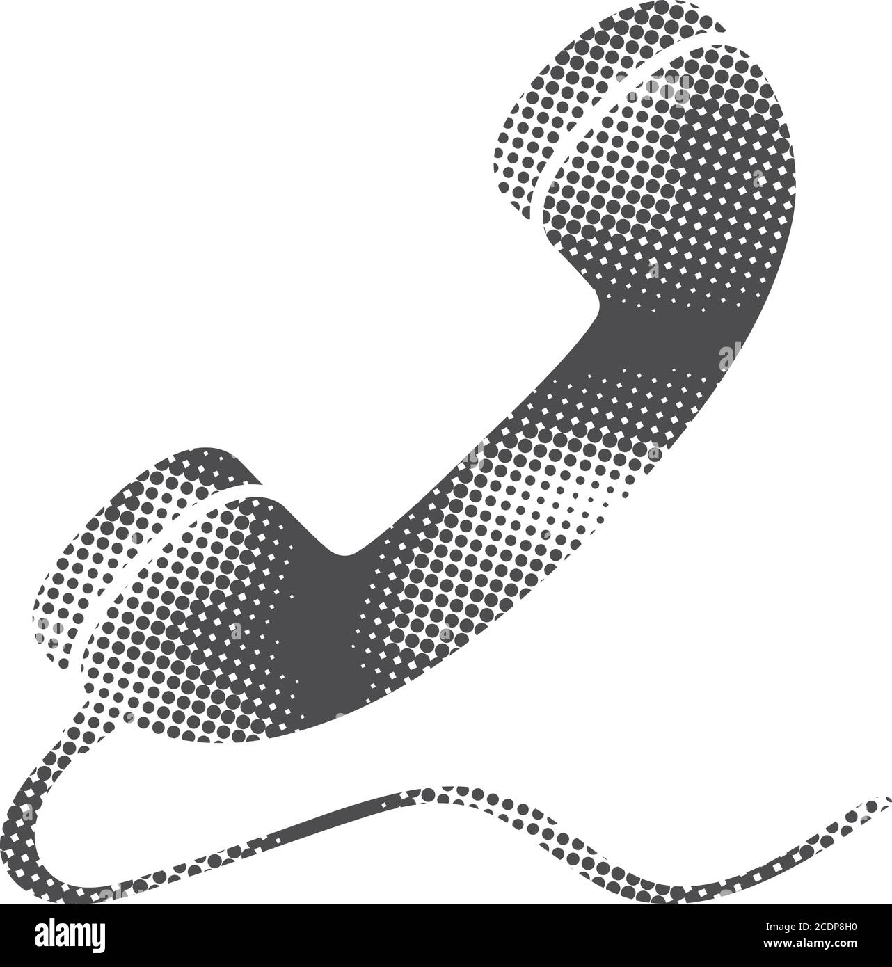 Wireless phone icon in halftone style. Black and white monochrome ...