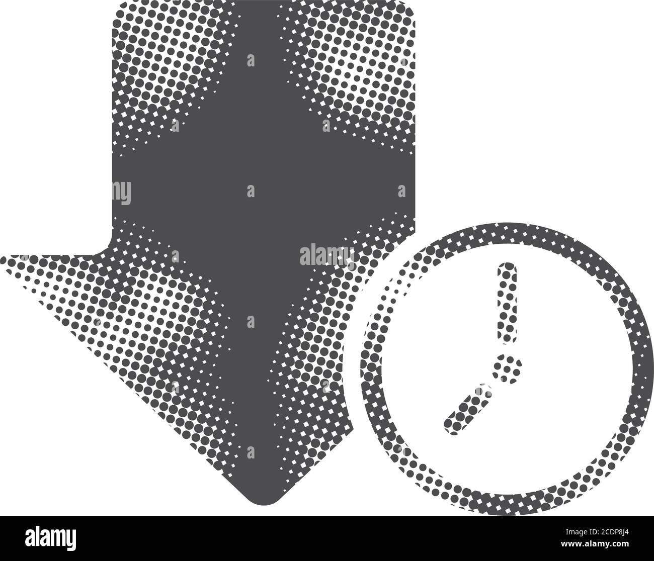 Download arrow with clock icon in halftone style. Black and white ...