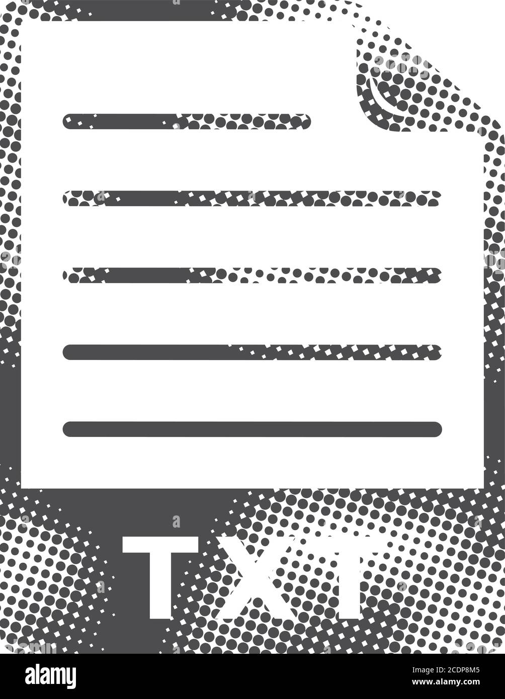 Text file format icon in halftone style. Black and white monochrome vector illustration Stock ...