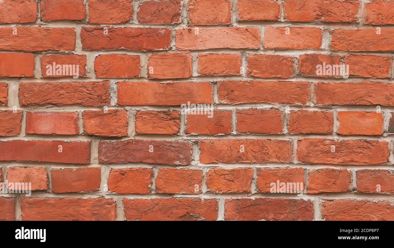 Old Solid Brick Wall Solid Wall Built Of Red Brick And Cement Stock