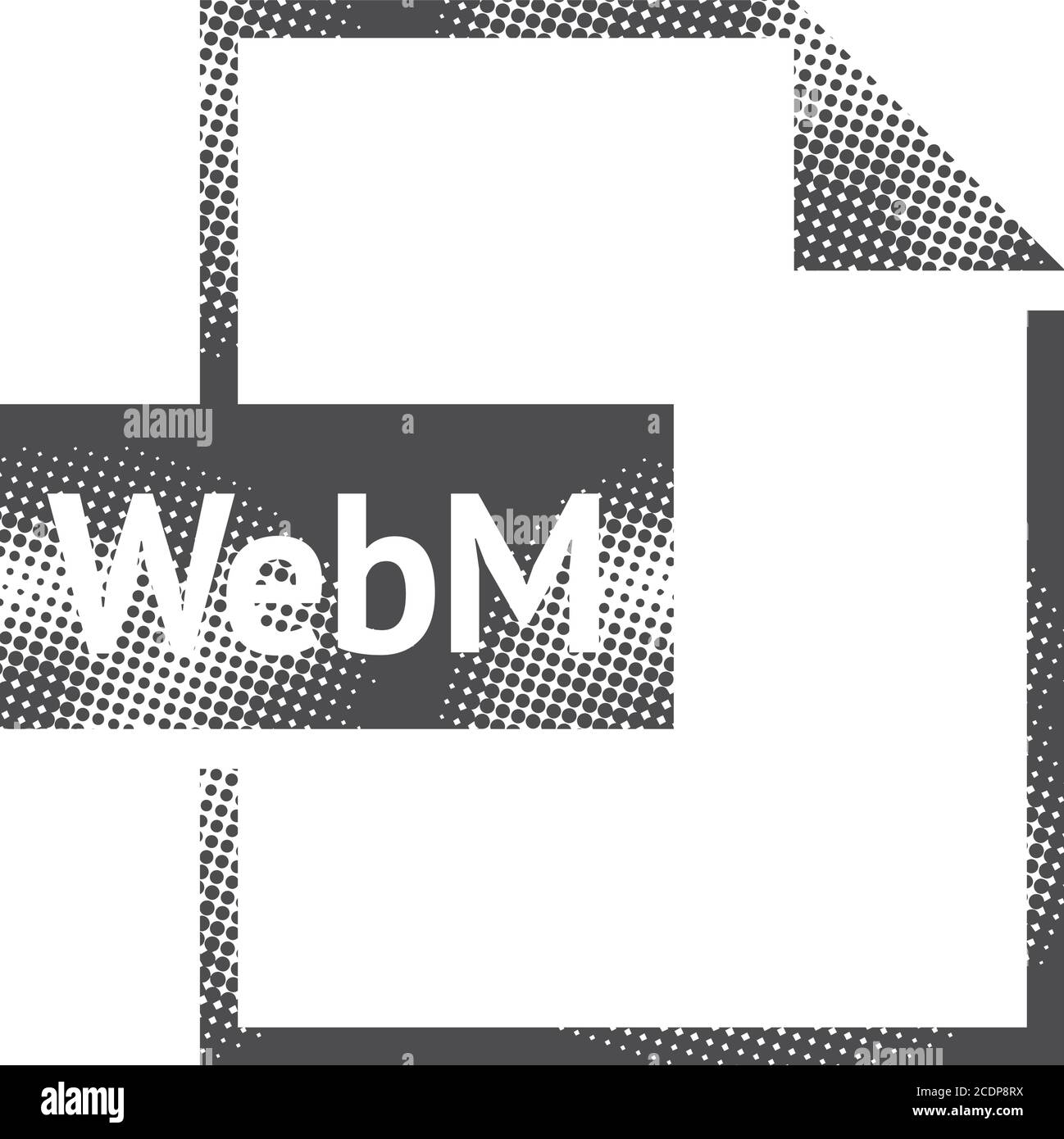 File format icon in halftone style. Black and white monochrome vector ...