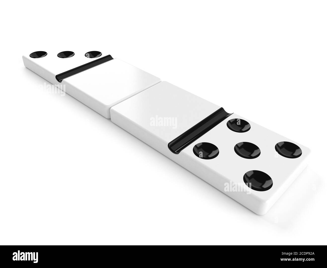 Blank domino isolated on white background Stock Photo - Alamy