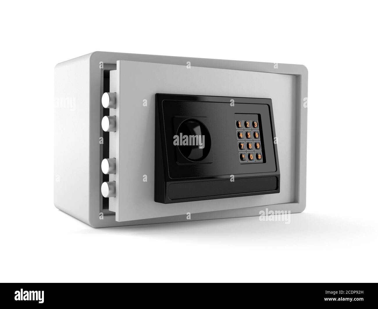 Electronic safe isolated on white background Stock Photo - Alamy