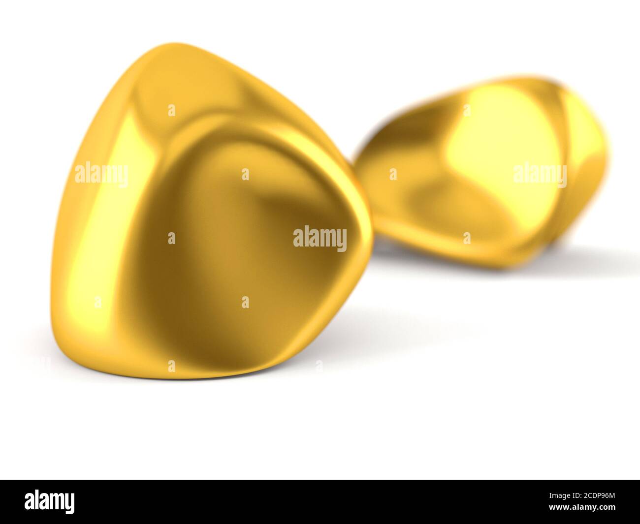 Three golden nuggets on white hi-res stock photography and images - Alamy