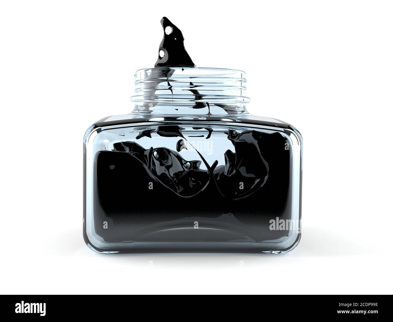 Ink well isolated on white background Stock Photo - Alamy