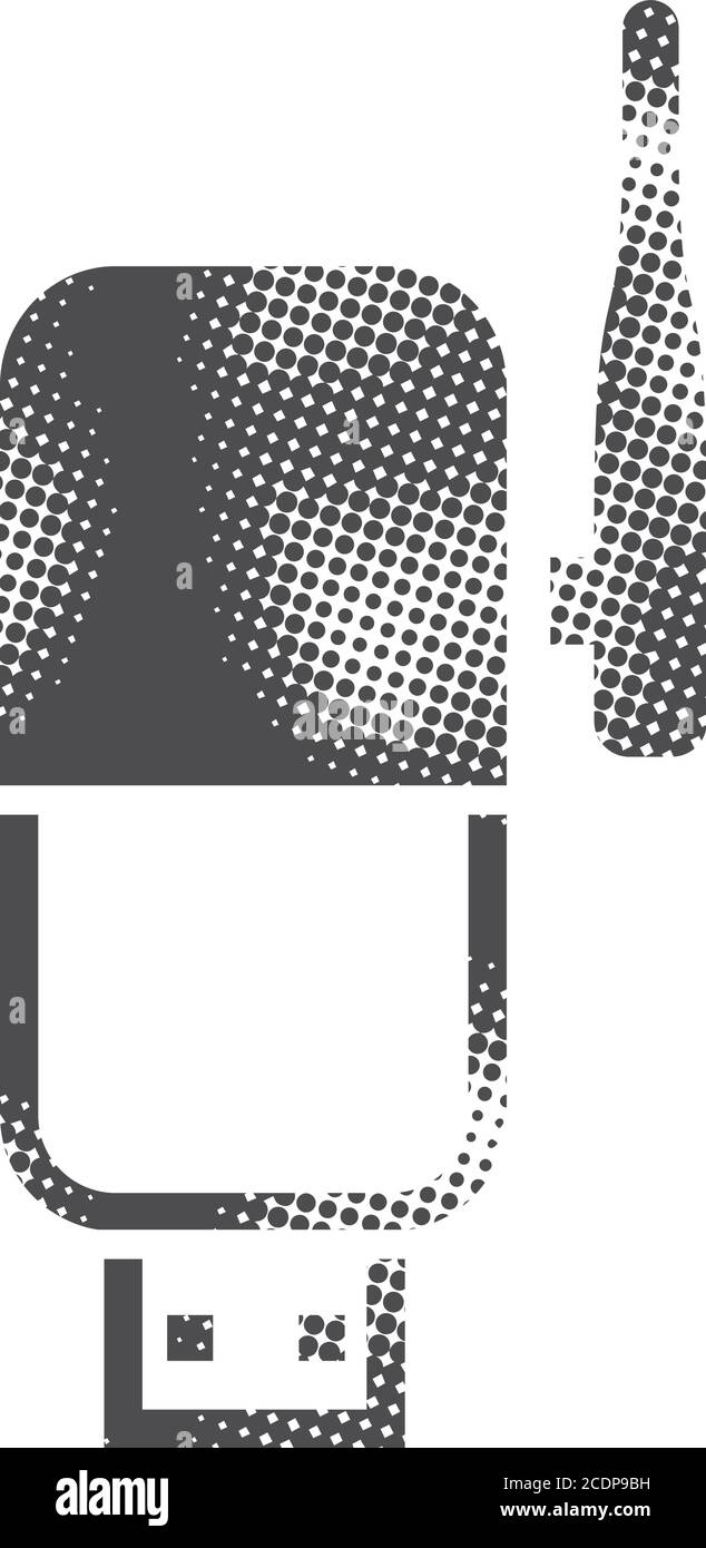 Wireless receiver icon in halftone style. Black and white monochrome ...