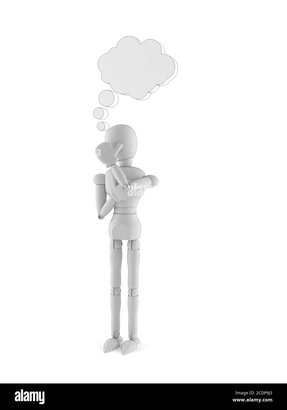 White dummy character isolated on white background Stock Photo - Alamy