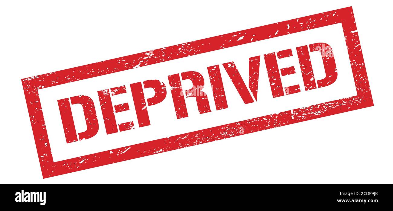 DEPRIVED red grungy rectangle stamp sign Stock Photo - Alamy