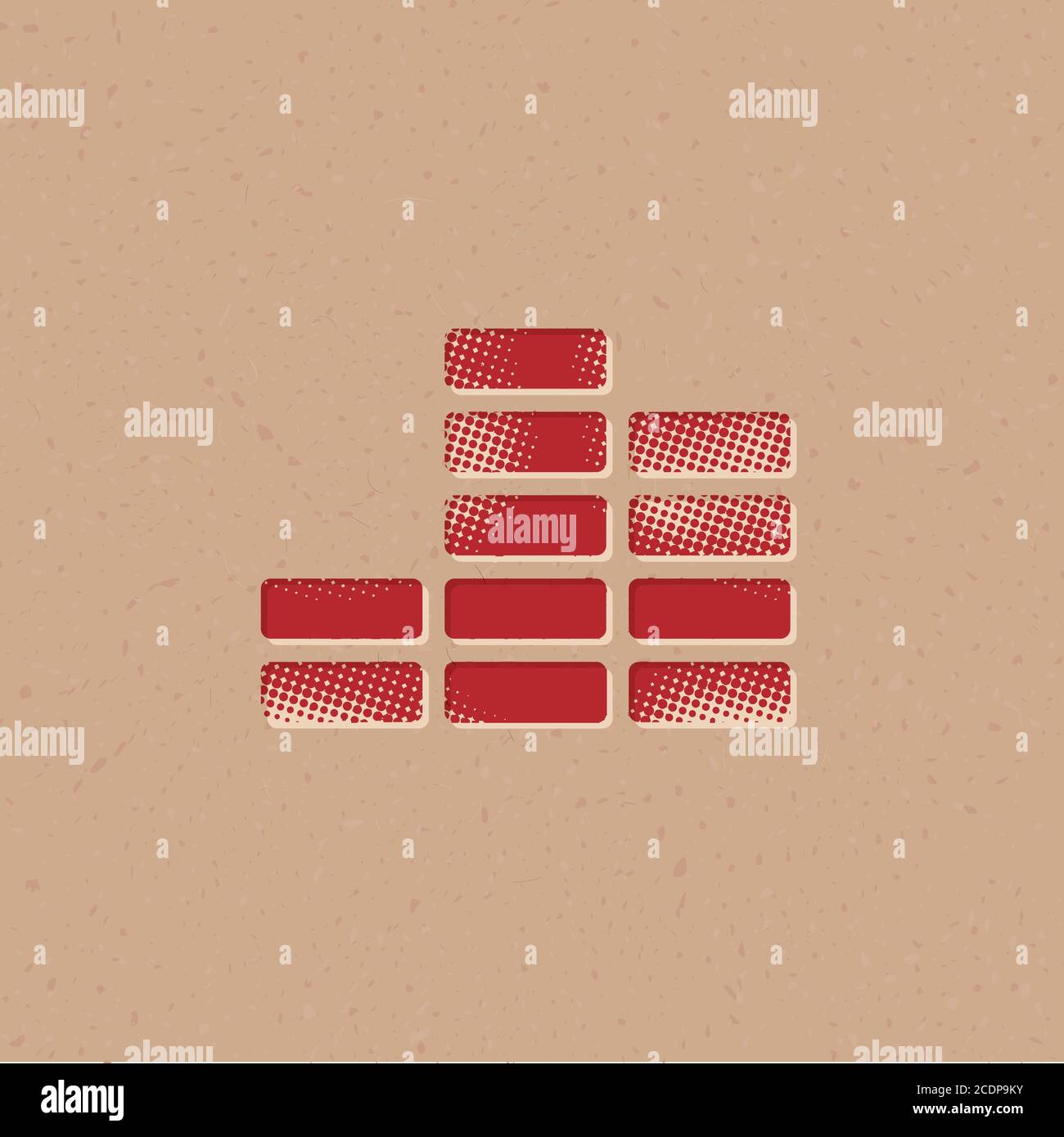 Audio symbol icon in halftone style. Grunge background vector ...