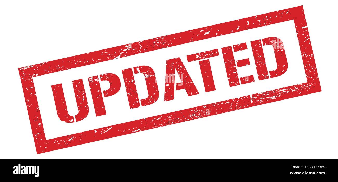 UPDATED red grungy rectangle stamp sign Stock Photo - Alamy