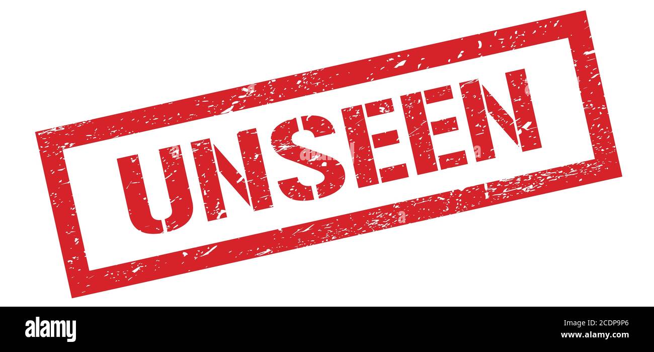 UNSEEN red grungy rectangle stamp sign Stock Photo - Alamy
