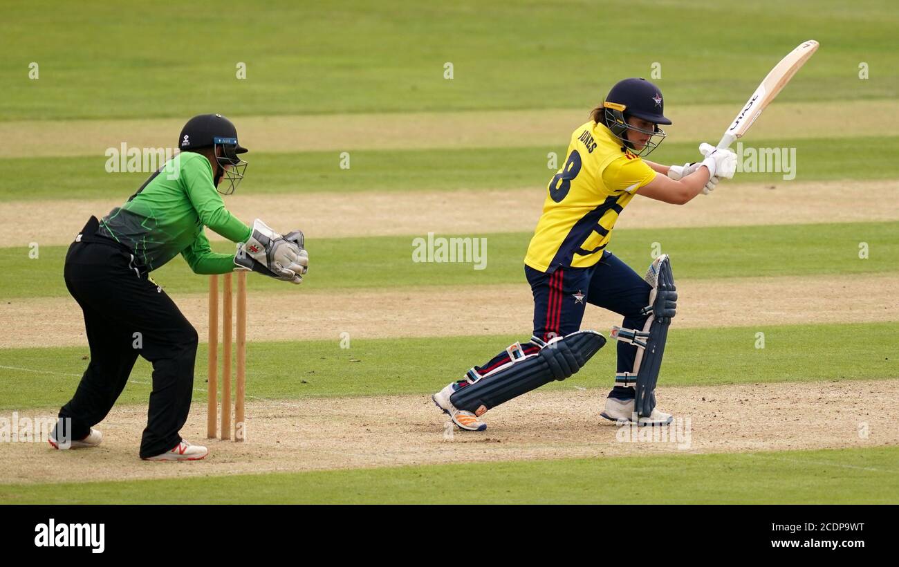 South East Star's Hannah Jones hits out during the Rachael Heyhoe-Flint ...