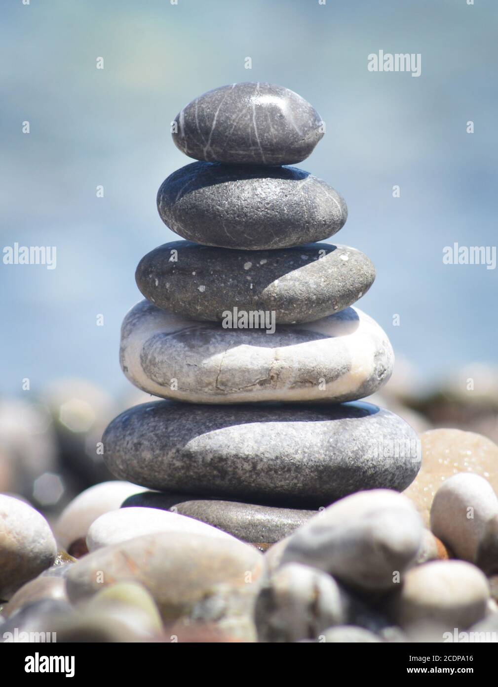 balancing pebble tower Stock Photo - Alamy