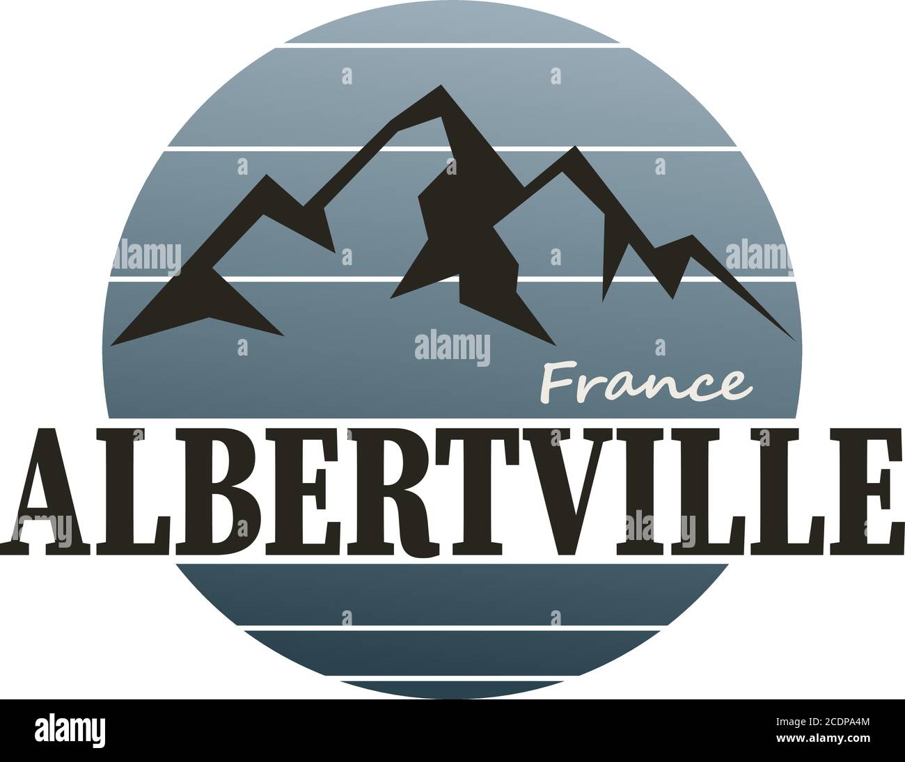 Albertville, France in the Alps, sign vector illustration Stock Vector ...