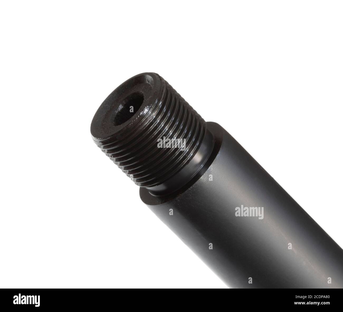 Threaded rifle barrel that is isolated on a white background Stock ...