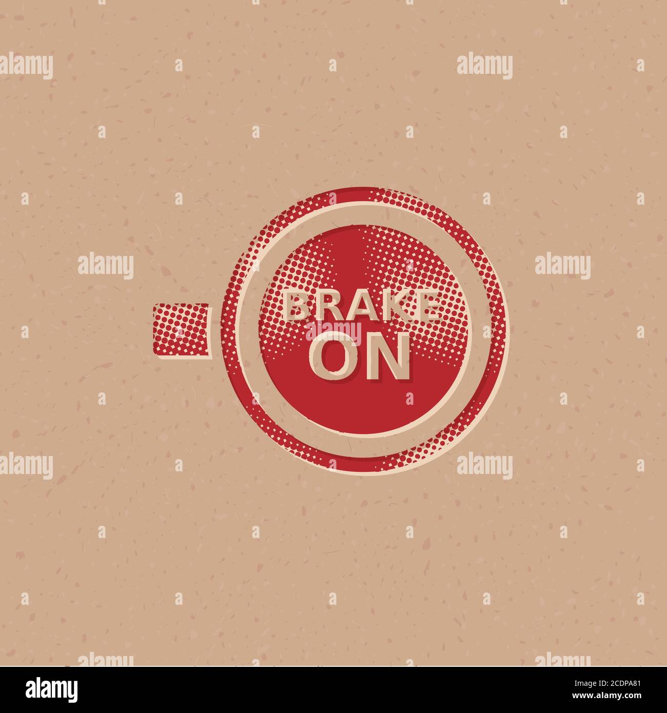 Race brake sign icon in halftone style. Grunge background vector ...