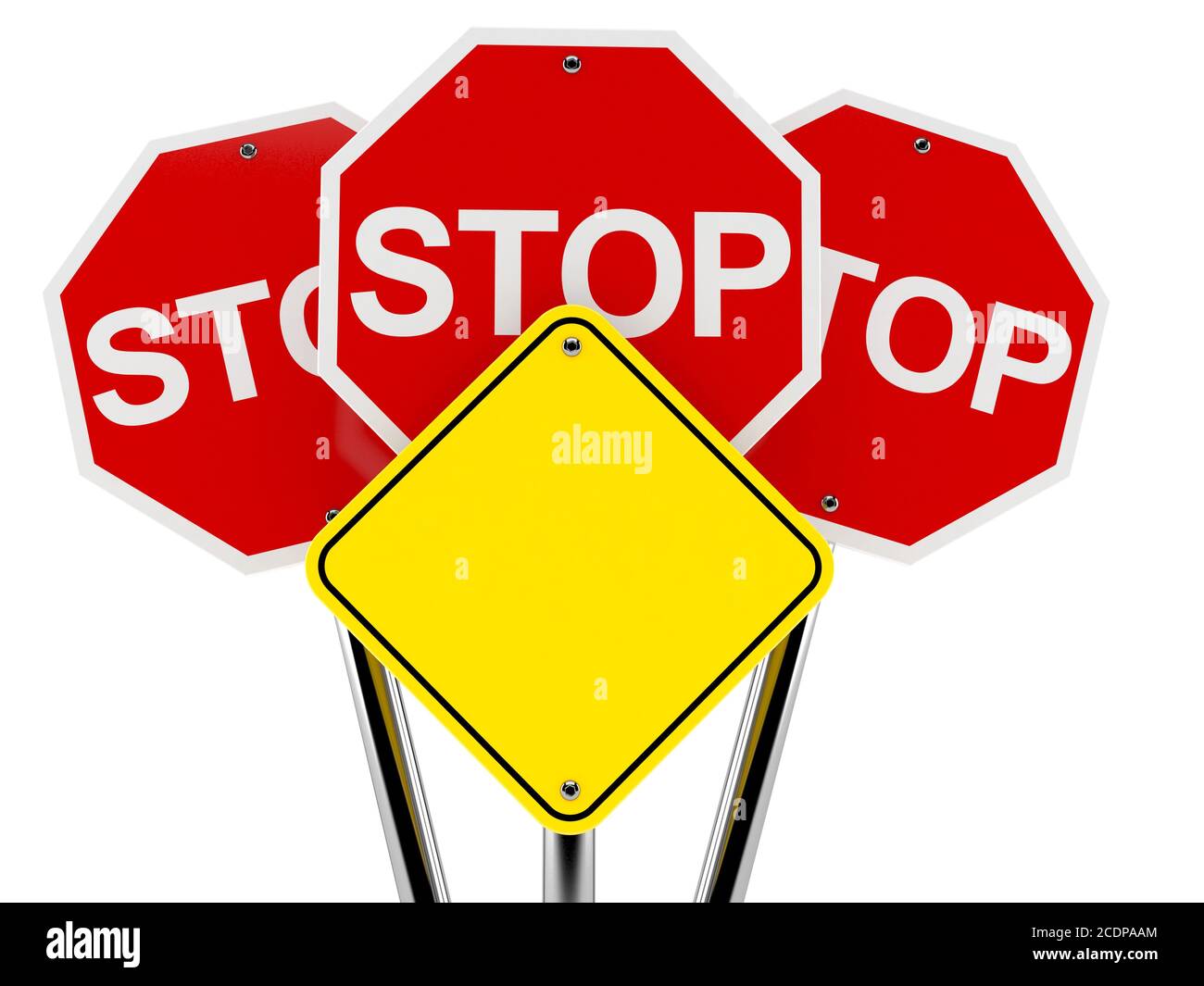 Stop signs isolated on white background Stock Photo - Alamy