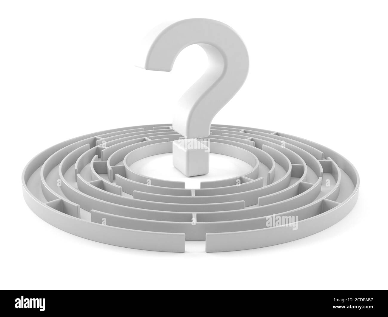Maze with question mark isolated on white background Stock Photo - Alamy