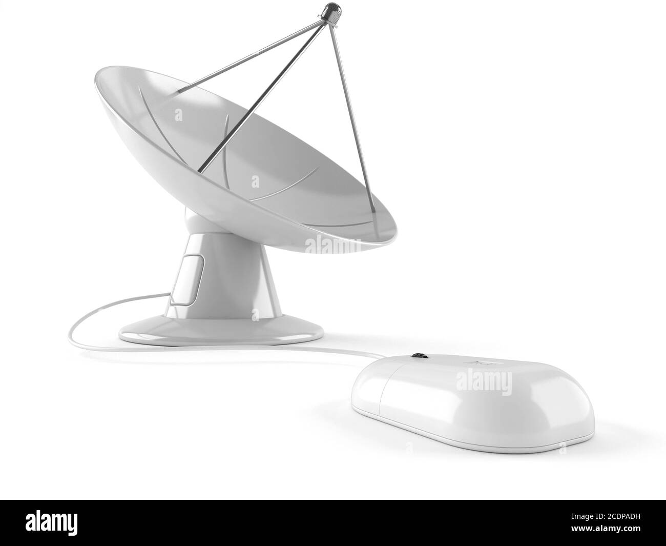 Satellite dish with computer mouse isolated on white background Stock ...