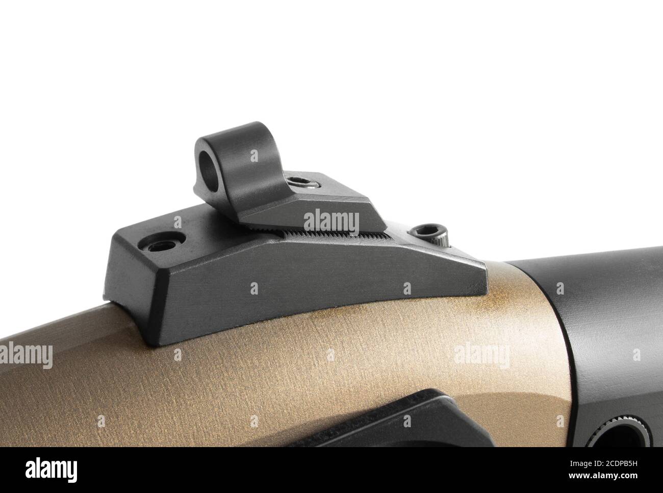 Rear sight on a self-defense shotgun isolated on white Stock Photo - Alamy
