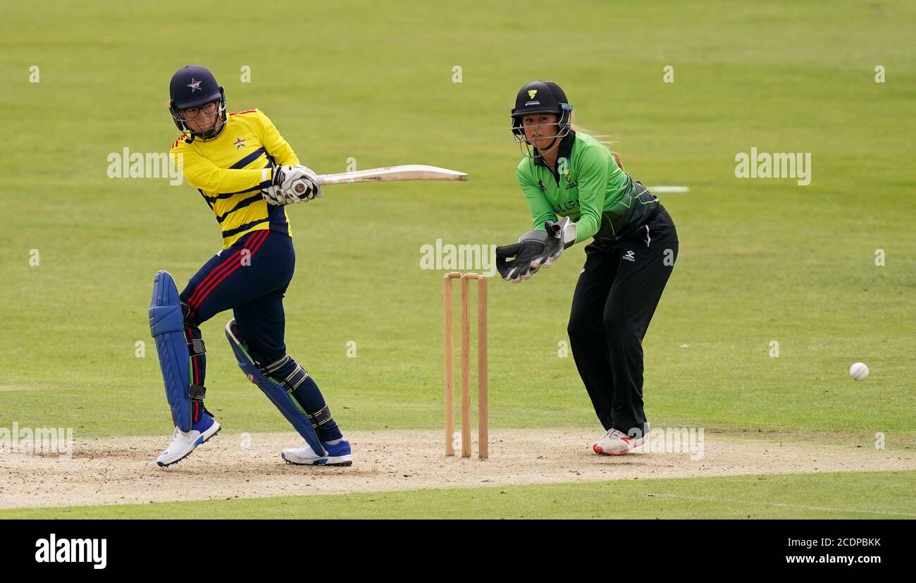 South East Star's Susie Rowe hits out during the Rachael Heyhoe-Flint ...