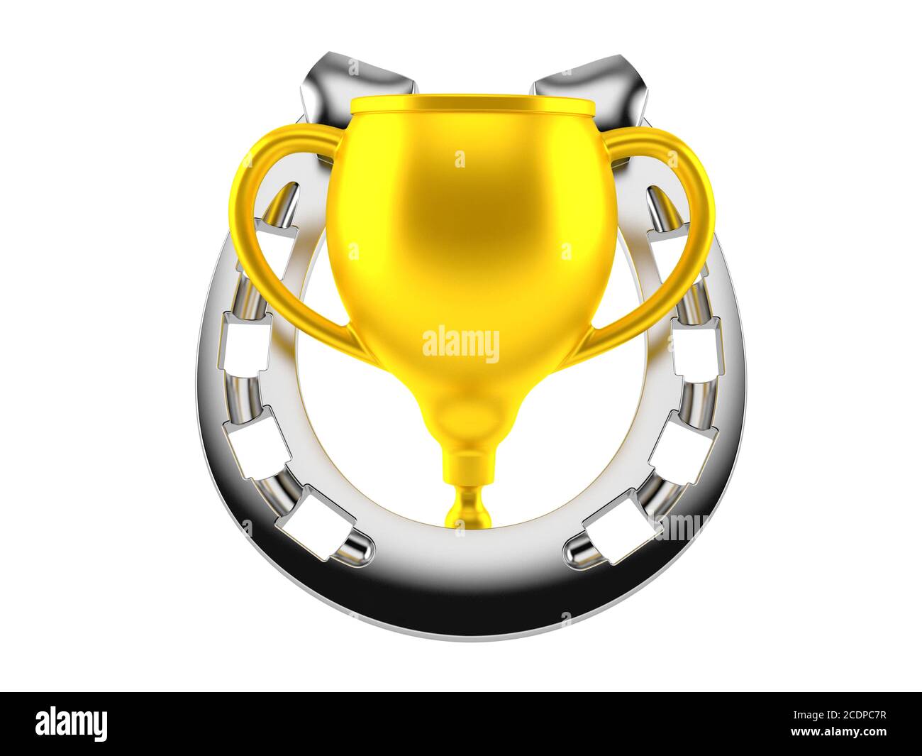Horseshoe with trophy isolated on white background Stock Photo - Alamy