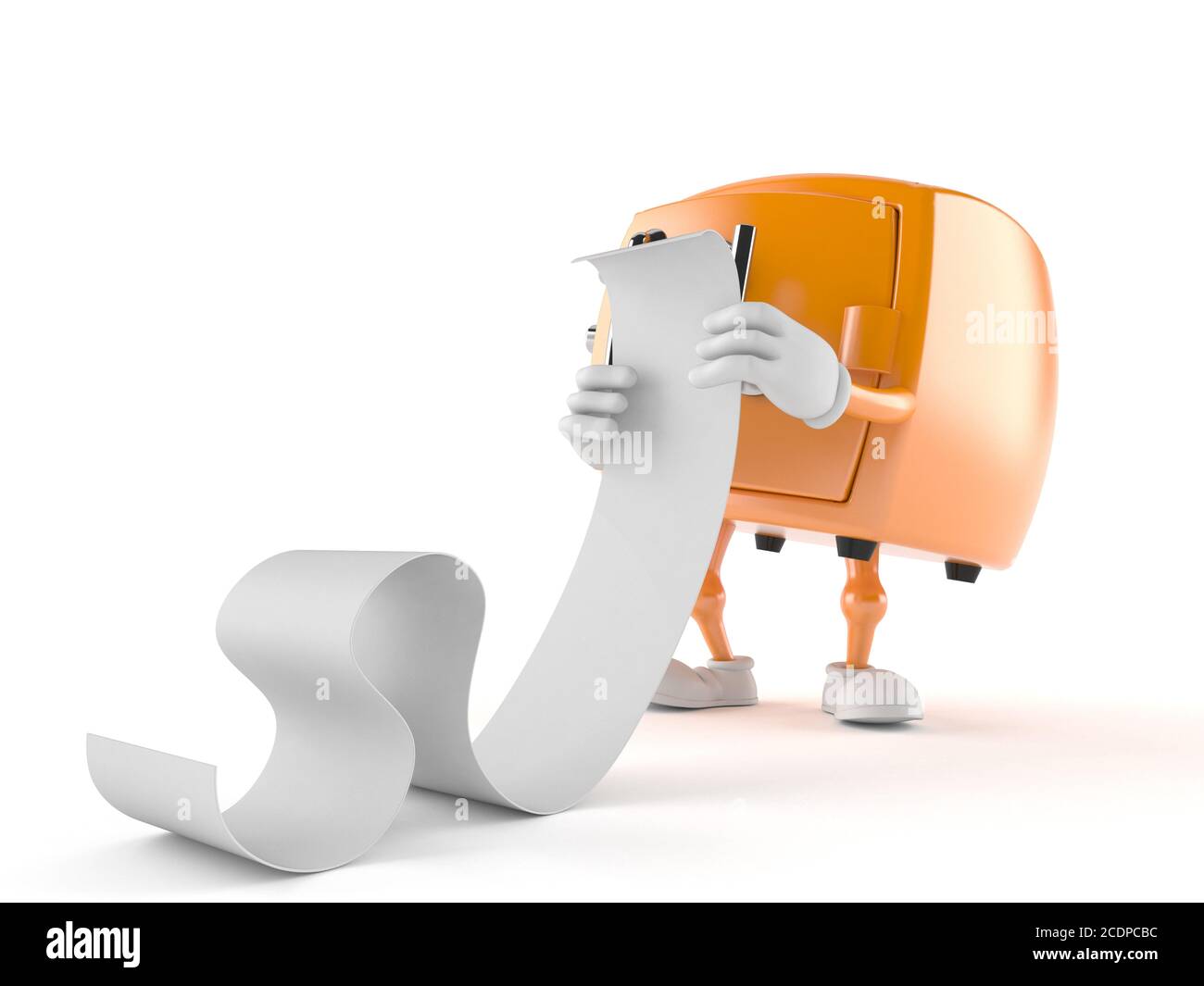 Safe character reading long list isolated on white background Stock ...