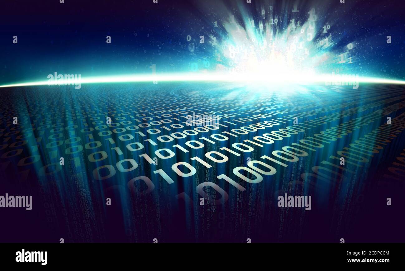 glowing abstract binary background - virtual reality Stock Photo - Alamy