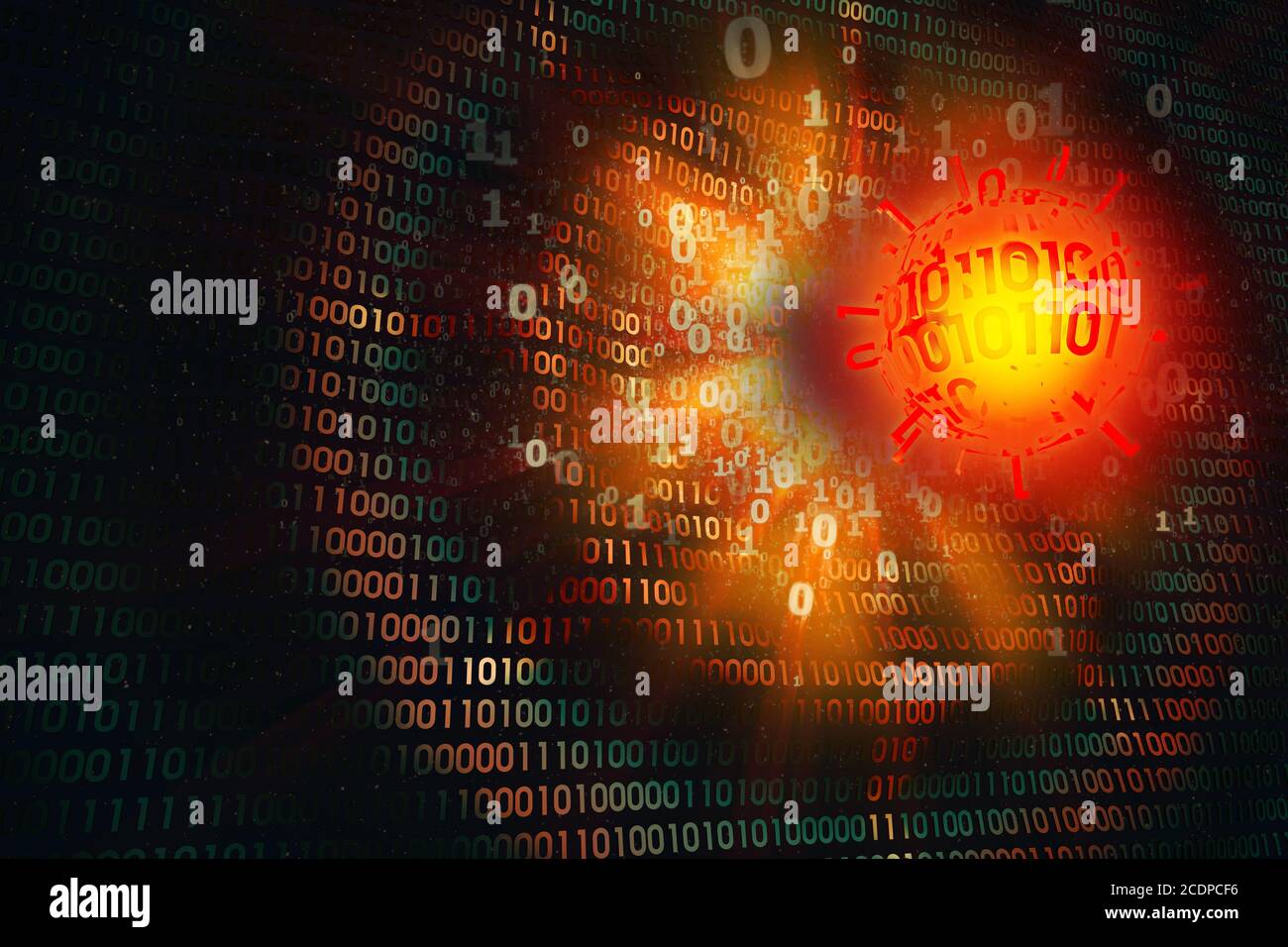 the virus hacks computer protected Stock Photo - Alamy