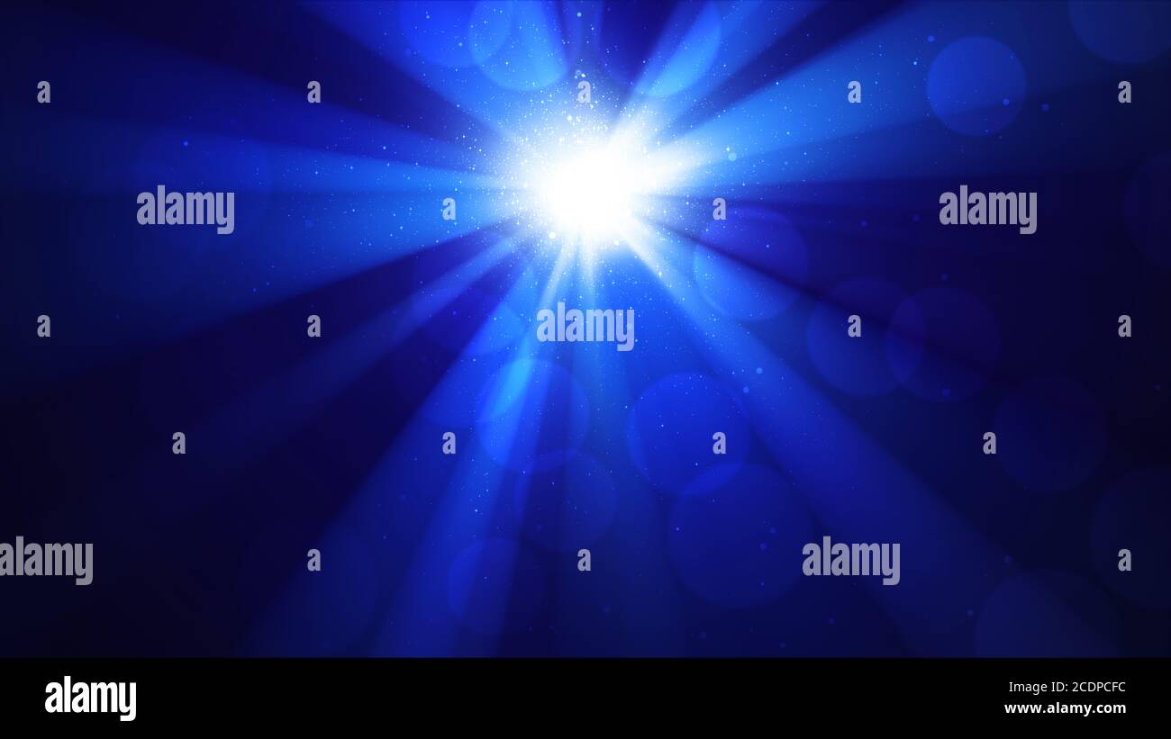 Background with shining sun, bokeh and rays of light, divine radiance ...