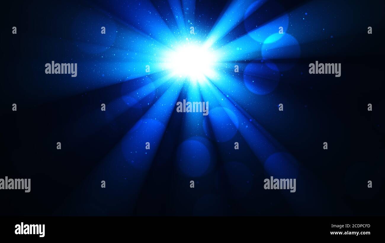 Background with a shining star with rays of light and bokeh, divine ...