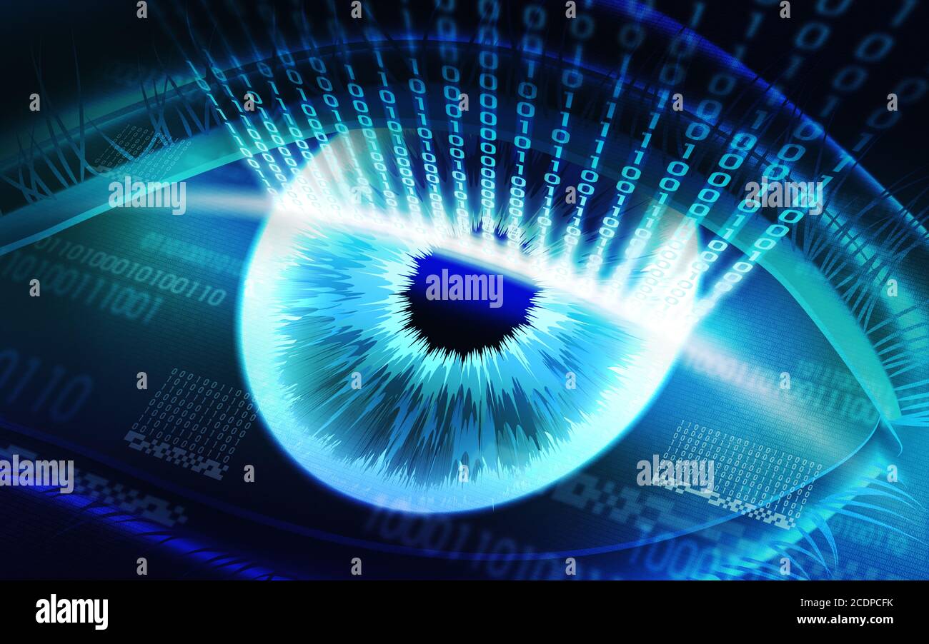 Retina scanning - digital security system, access Stock Photo - Alamy