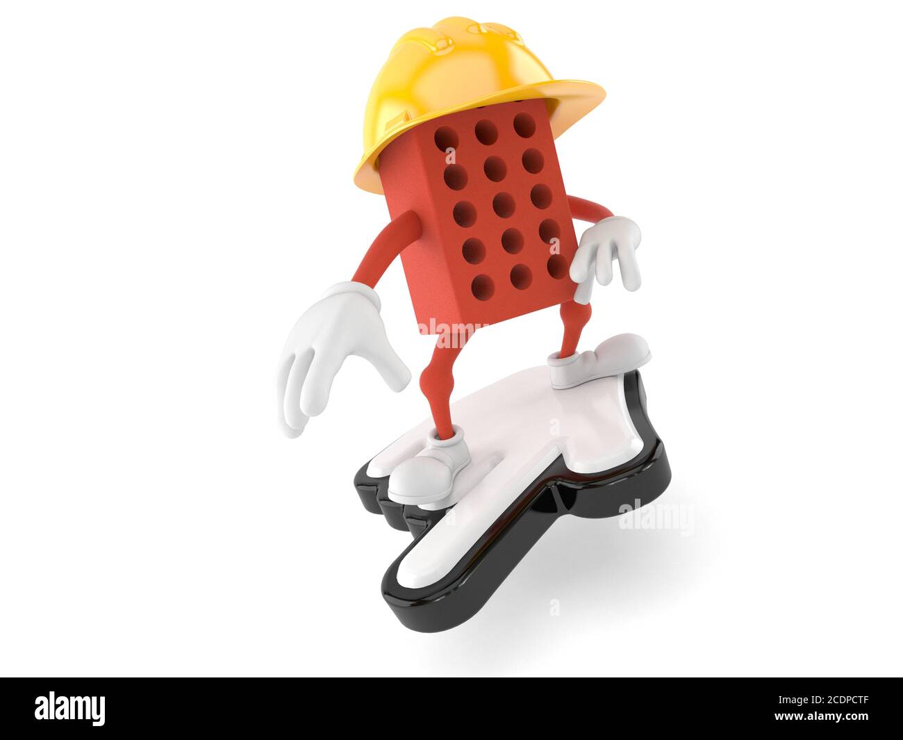 Brick character with cursor on white background Stock Photo - Alamy