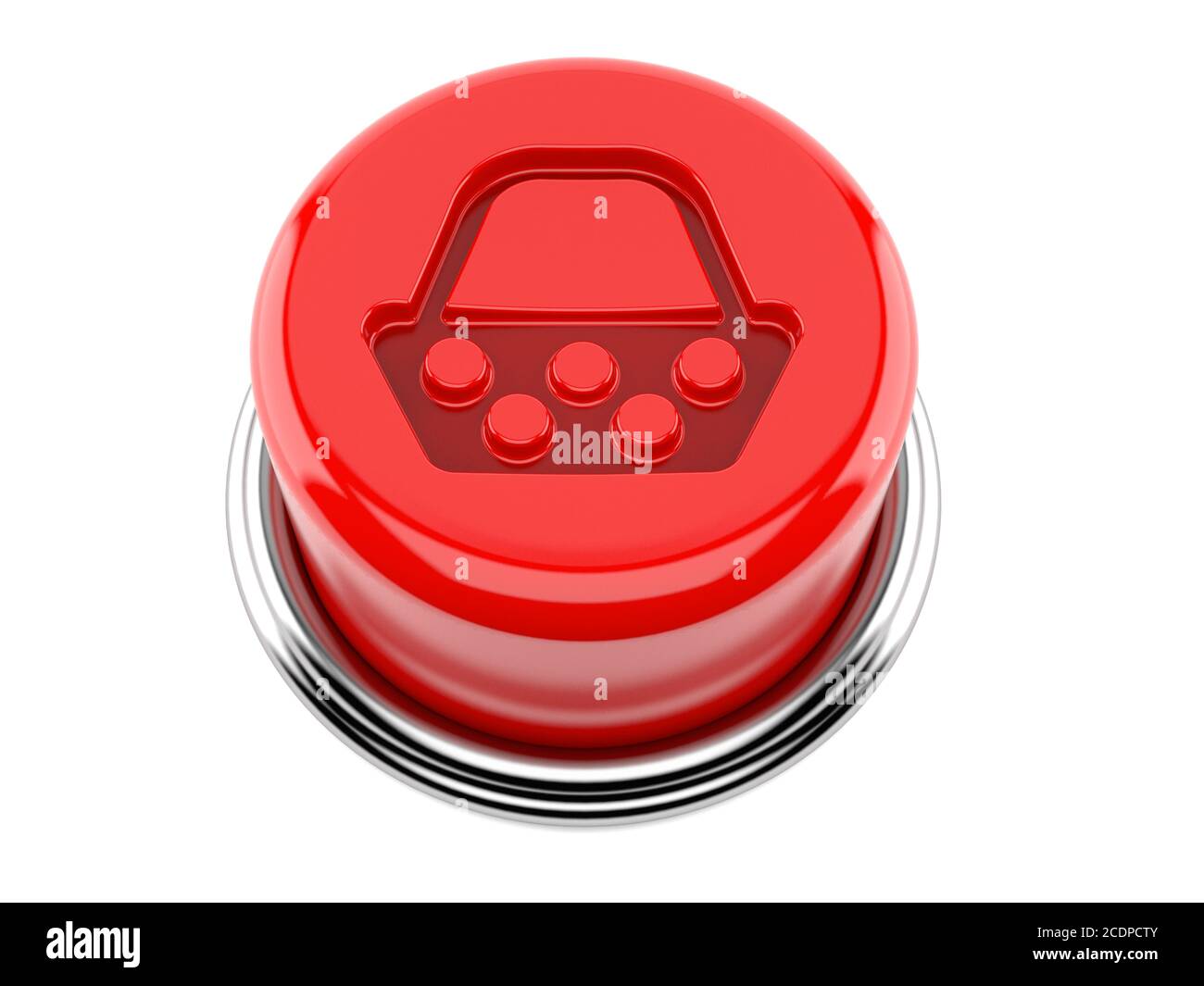 Shopping button isolated on white background Stock Photo - Alamy