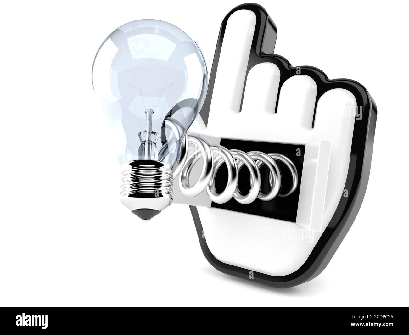 Web cursor with lightbulb isolated on white background Stock Photo - Alamy