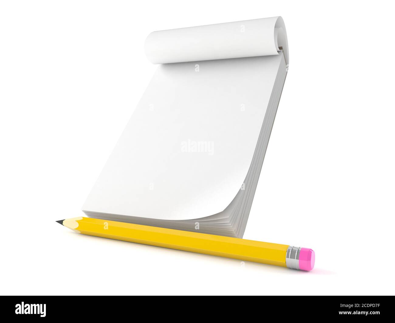 Blank notepad isolated on white background Stock Photo - Alamy