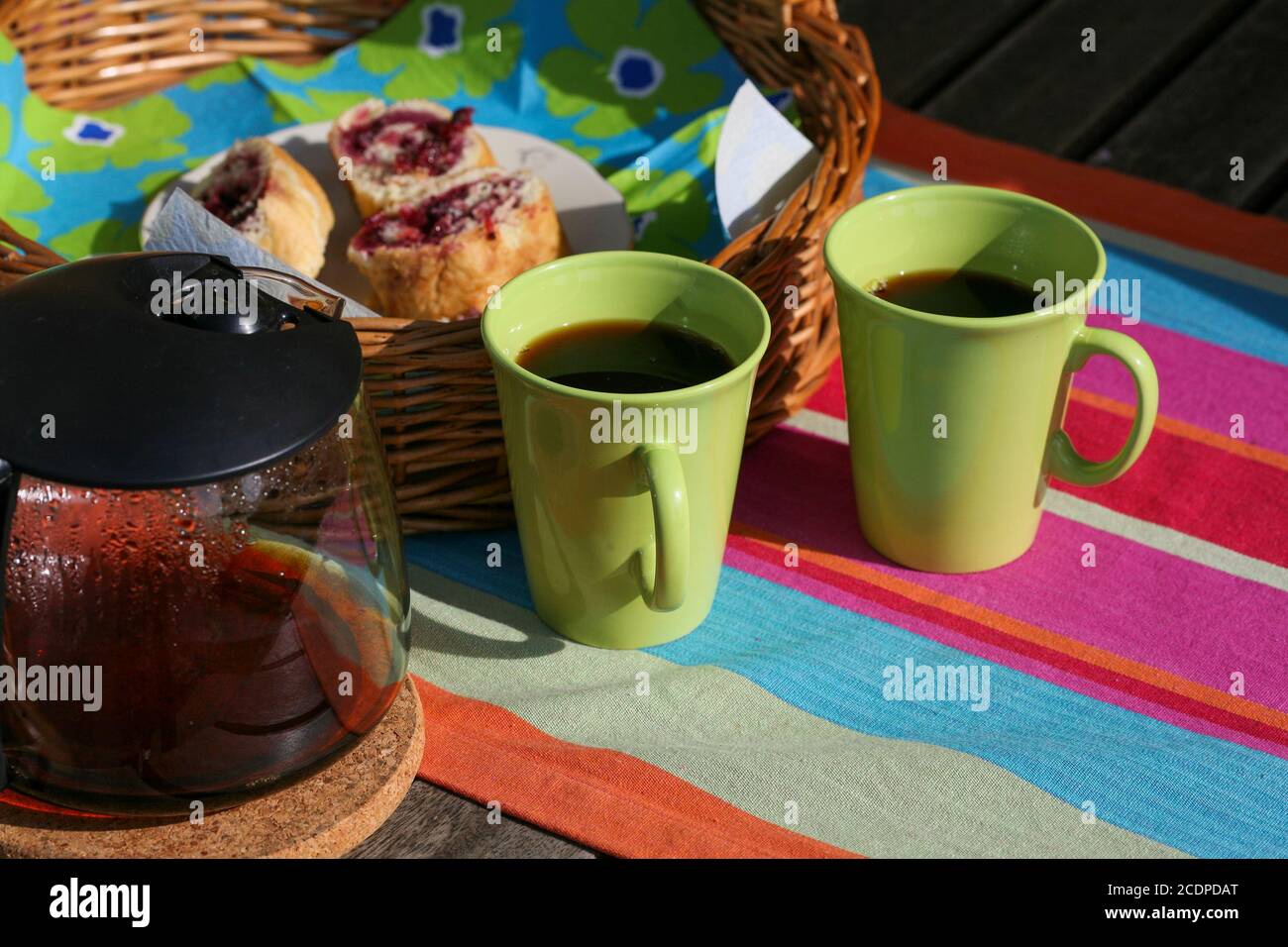 COFFEE BREAK with swiss roll Stock Photo - Alamy