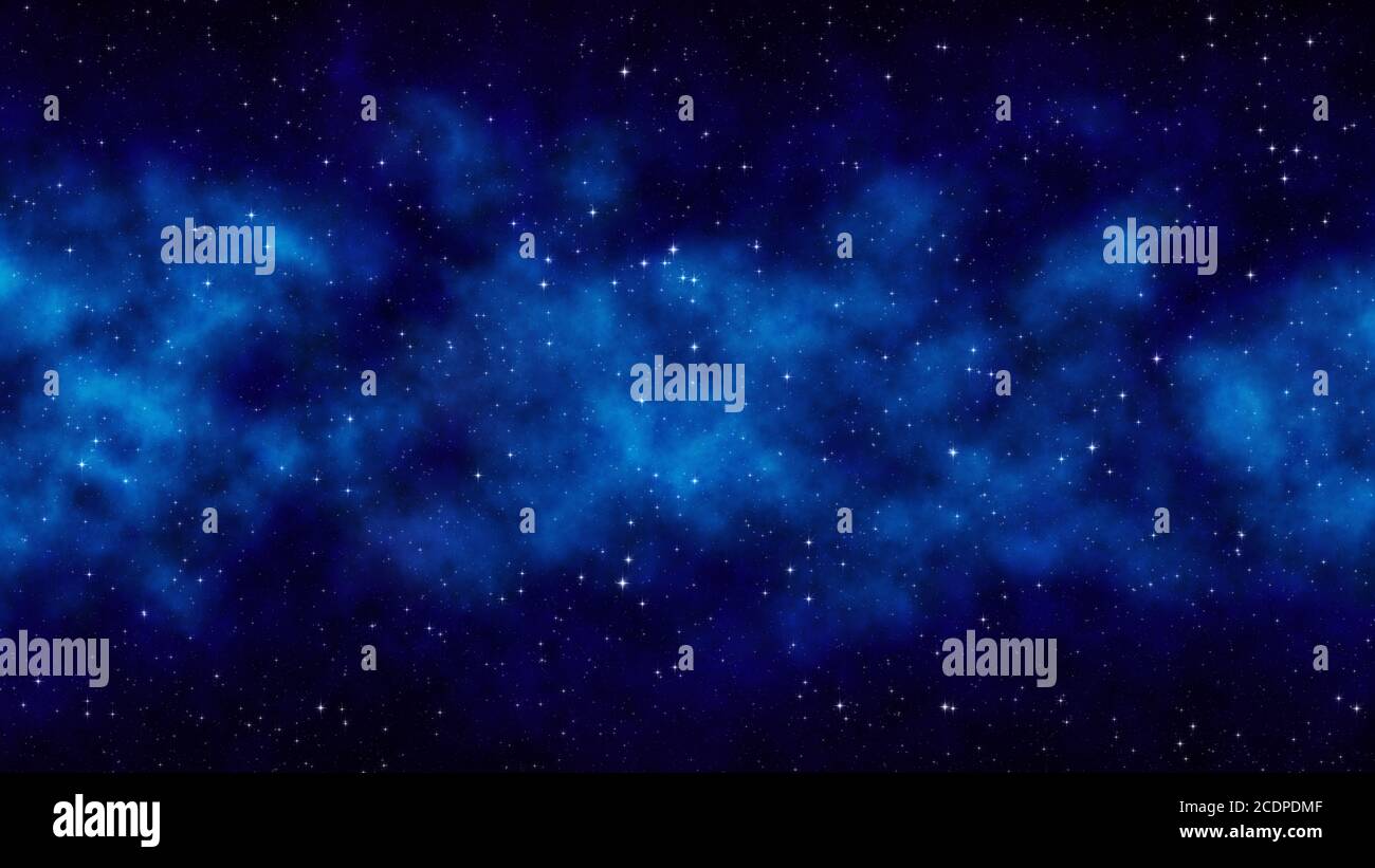 Night starry sky, blue space background with bright stars, nebula Stock ...