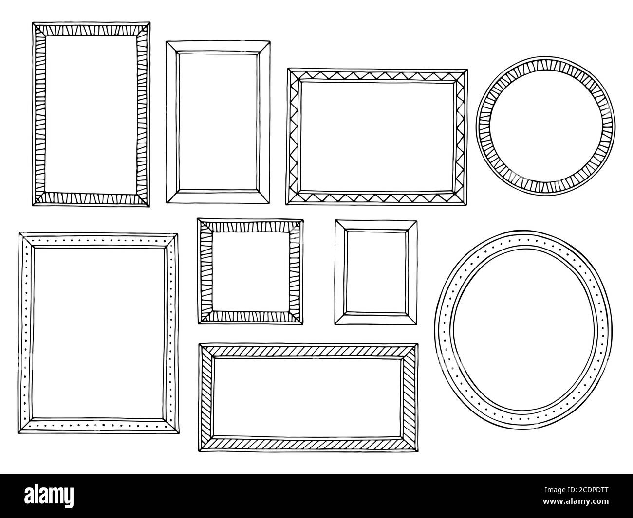 Vintage frame set vector Cut Out Stock Images & Pictures - Alamy