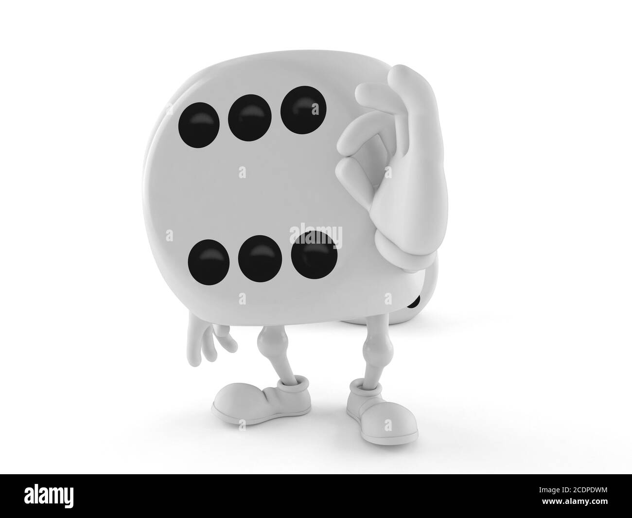 Dice character isolated on white background Stock Photo - Alamy