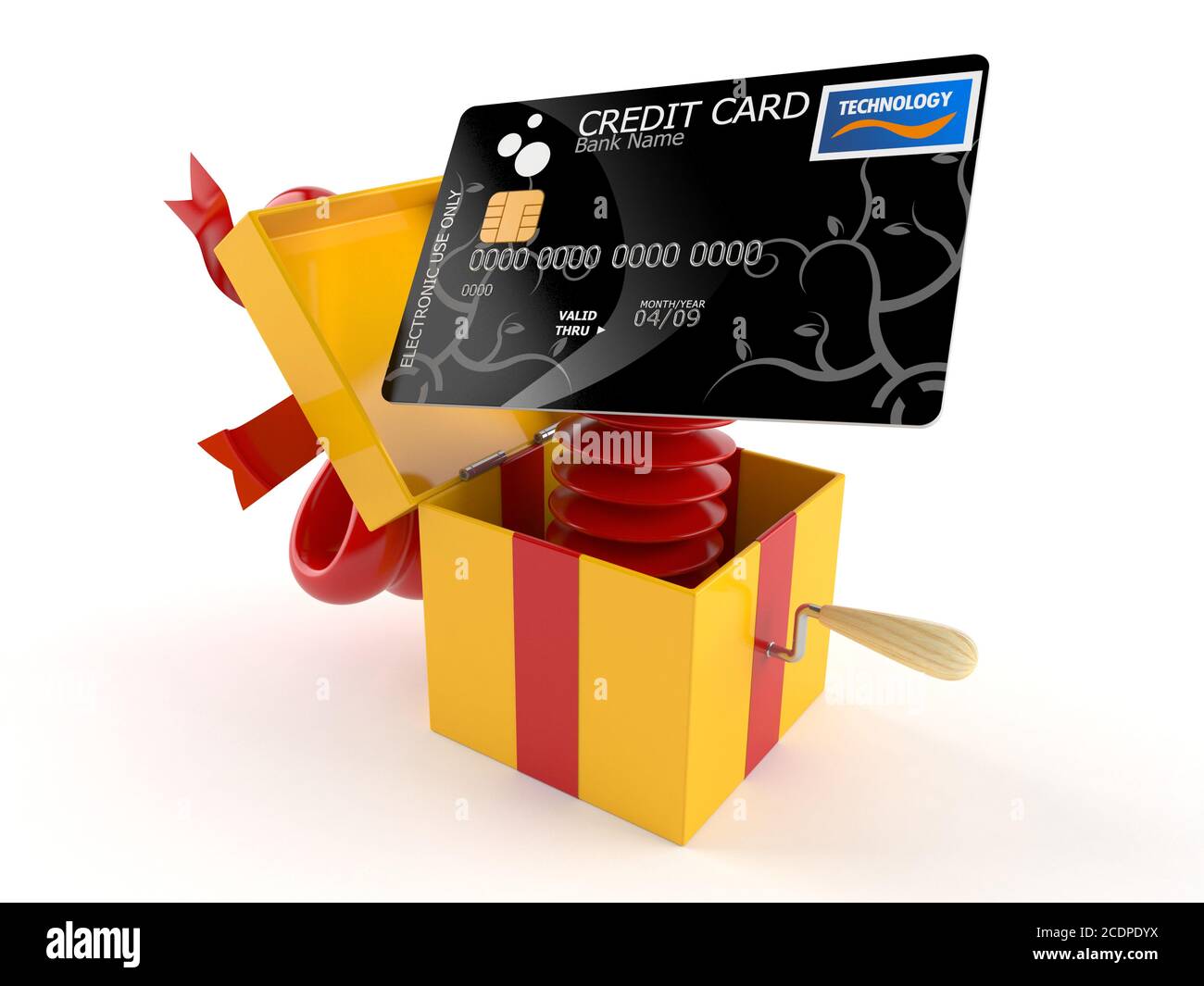 Gift with credit card isolated on white background Stock Photo - Alamy