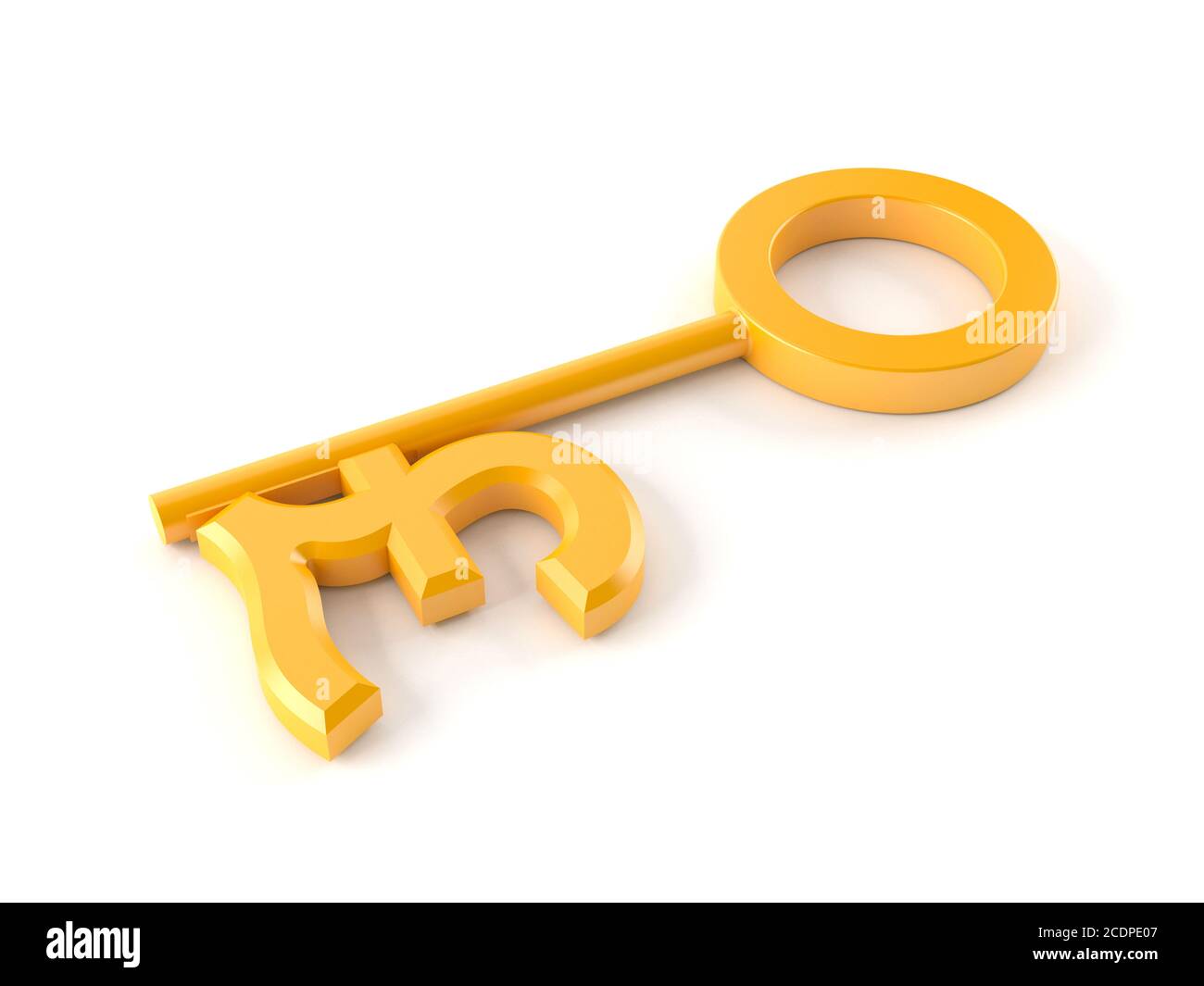 Golden pound key isolated on white background Stock Photo - Alamy