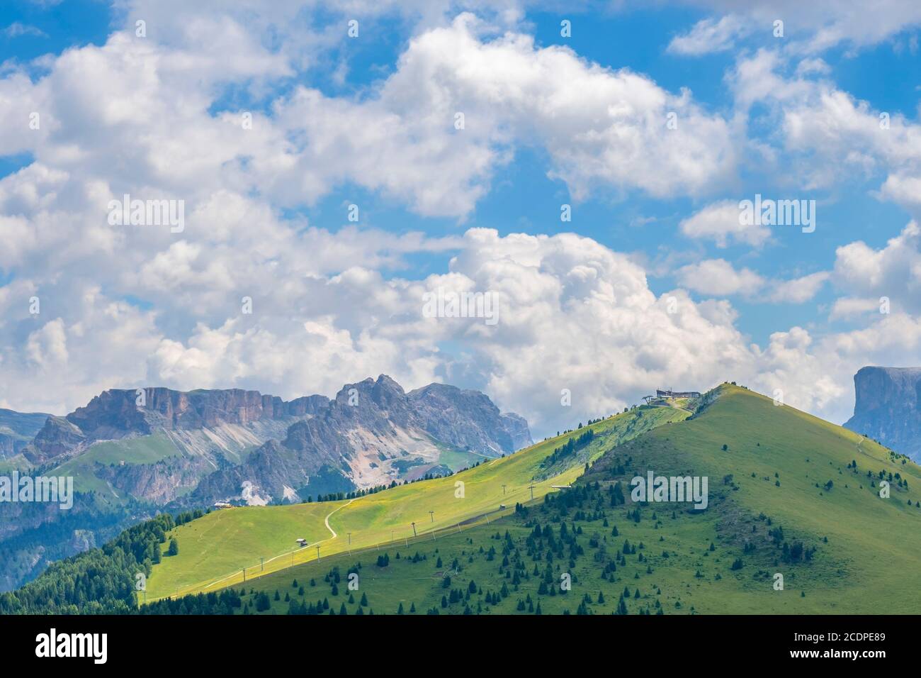 Beautiful alp landscape in the summer with a ski slope Stock Photo - Alamy