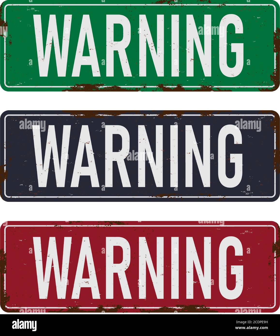 old rusted Warning sign on a white background Stock Vector Image & Art ...